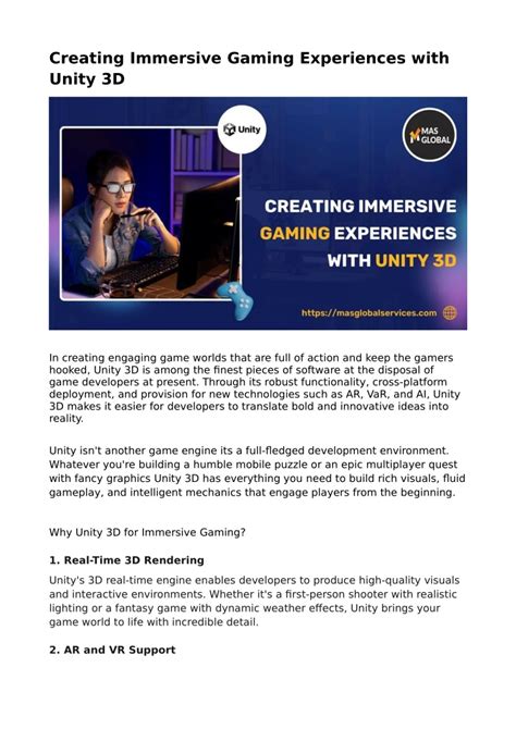 Ppt Creating Immersive Gaming Experiences With Unity 3d Powerpoint Presentation Id14156461