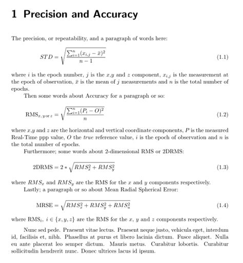 Table Of Contents Align Equations Separated By Paragraphs Tex