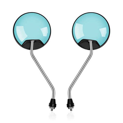 Motolovee Universal 8mm Round Motorcycle Rearview Mirrors 360 Degree Convex Moped Scooter