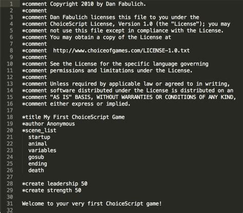 Learning Choicescript Part 1 Playing “my First Choicescript Game