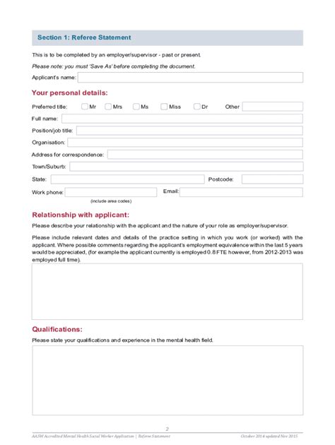 Aasw Referee Statement Form Fill Out And Sign Online Dochub