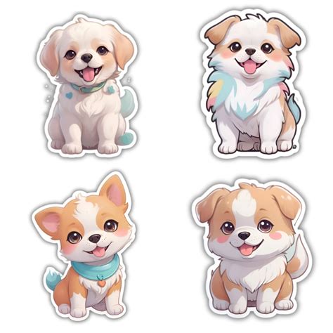 Adorable Cute Dog Stickers Set