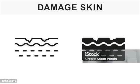 Endommager La Peau La Ligne De Problèmes Dermatologiques Et Lensemble