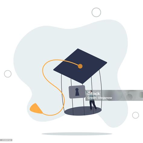 우울한 혼란 새로운 졸업 학생 새장에 졸업 Capflat 벡터 일러스트 레이 션 교도소에 대한 스톡 벡터 아트 및 기타 이미지 교도소 교육 가격 Istock