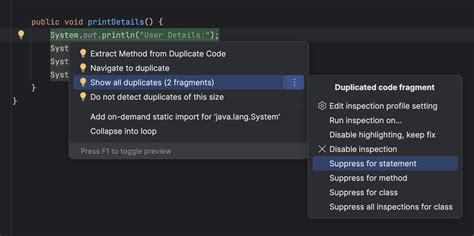 Analyze Duplicates Intellij Idea Documentation