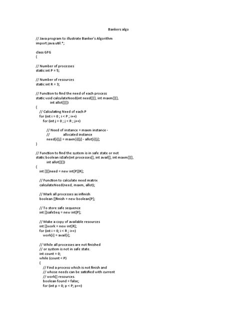 Bankers Algo Os Lab Pdf Algorithms Programming Paradigms
