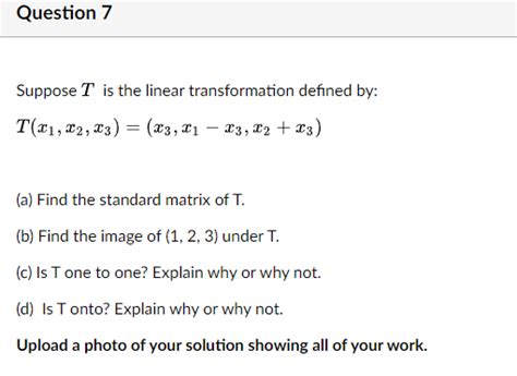 Solved Suppose T Is The Linear Transformation Defined By Chegg Com