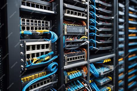 Premium Photo Information Technology Computer Network Telecommunication Ethernet Cables