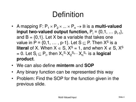 Ppt Multi Valued Input Two Valued Output Functions Powerpoint Presentation Id7093343