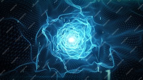 Premium Photo Abstract Technological Digital Virtual Tunnel For Data Transmission In Binary