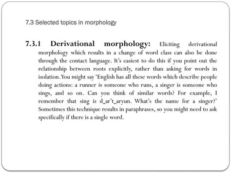 Further Morphology And Syntax Linguistics Fieldworkpptx
