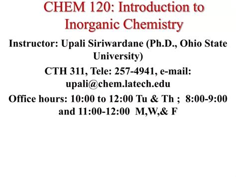 PPT CHEM Introduction To Inorganic Chemistry PowerPoint Presentation ID