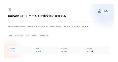 Java プログラミング 文字操作 Unicode コードポイント Labex