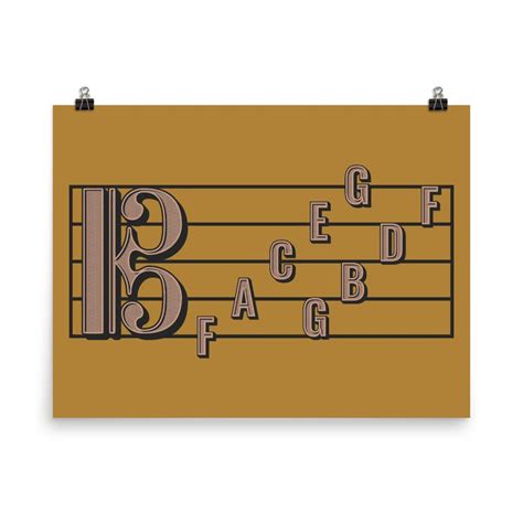 Alto Clef Note Names Poster Music Education Poster Yellow Etsy