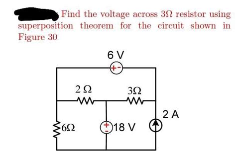 Find The Voltage Across 3 Omega Resistor Using Superposition Theorem