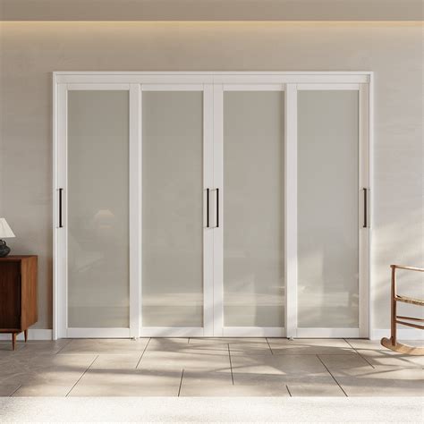 Ark Design 1 Lite Frosted Tempered Glass Room Divider Double Sliding