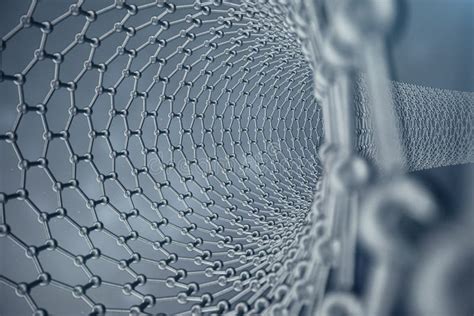 3d Rendering Structure Of The Graphene Tube Abstract Nanotechnology Hexagonal Geometric Form