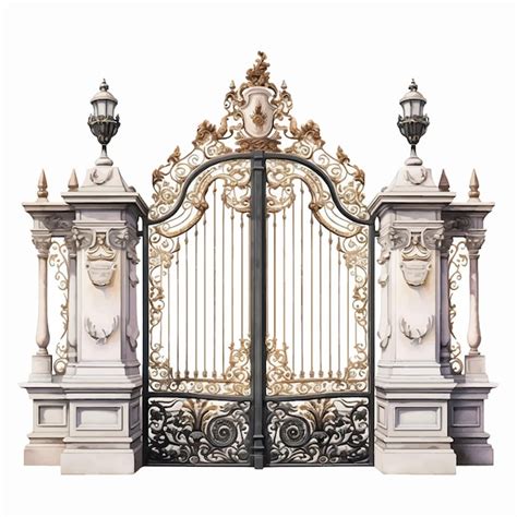 Premium Vector Architecture Gate Palace Tourism Travel Gold Iron Landmark Park Europe Entrance