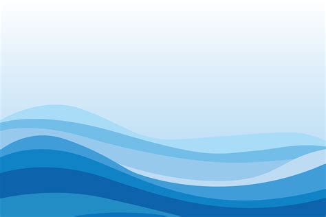 Abstract Blue Ocean Waves Background Vector Abstract Sea Waves Background In A Flat Design