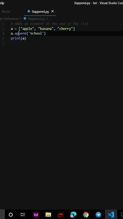 Append Method List Python Append Append Method In Python Shortsvideo Youtube