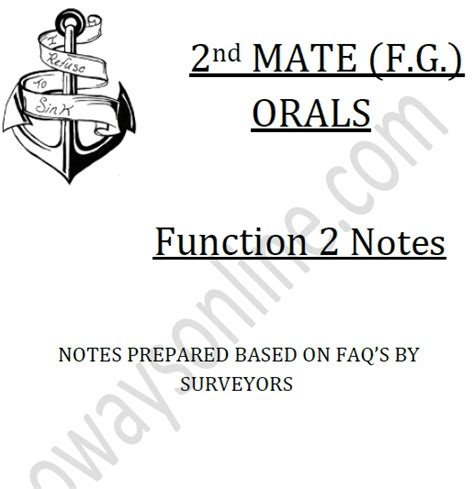 2nd Mate Oral Function 2 Notes Fg Oways Online