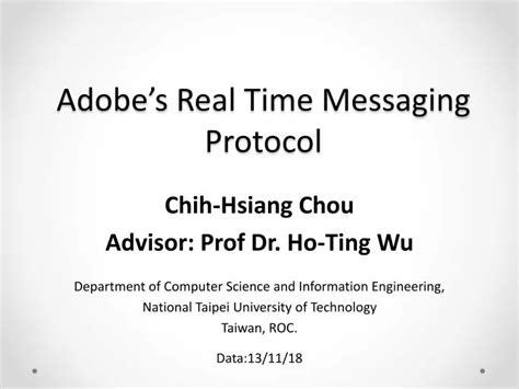 Ppt Adobes Real Time Messaging Protocol Powerpoint Presentation Free Download Id2275019