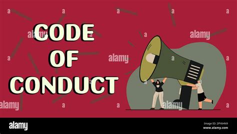 Hand Writing Sign Code Of Conduct Internet Concept Ethics Rules Moral Codes Ethical Principles