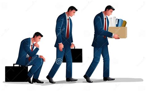 Illustration Set Offers The Complex World Of A Lethargic Businessman Stock Illustration