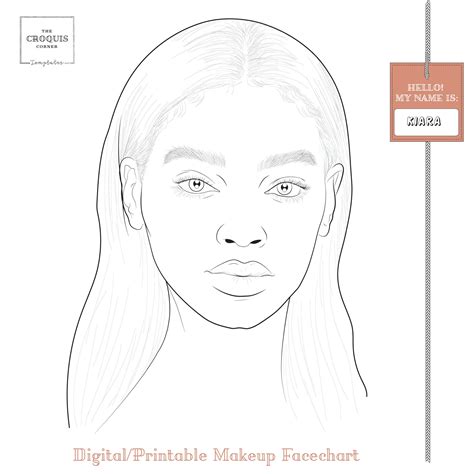 Realistic Makeup Face Chart Kiara Make Up Artist Practice Sheets