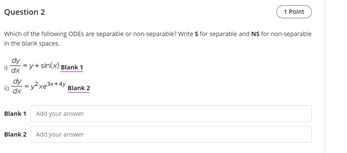Solved Which Of The Following ODEs Are Separable Or Chegg Com