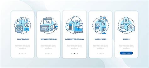Conceptual Onboarding Page For Mobile App Featuring Various New Media