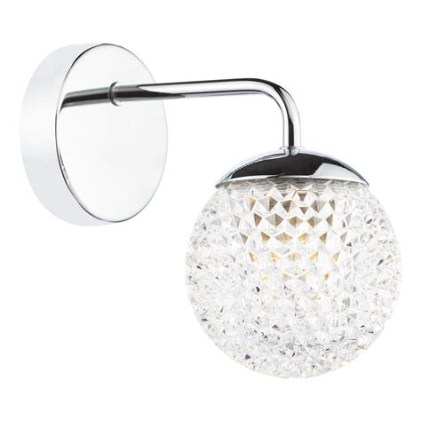 Teva 3 Light Polished Chrome With Faceted Acrylic Diffuser Ip44 Semi