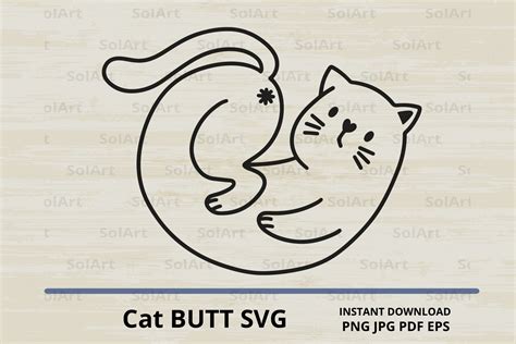 Cat Butt Cut File Svg Graphic By Solart · Creative Fabrica