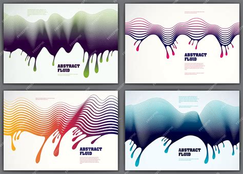 Premium Vector Wave Lines Fluid Vector Abstract Backgrounds Set 3d Dynamic Stripes Motion Art