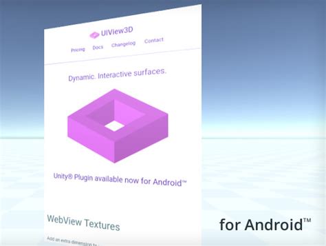 Uiview3d Android Integration Unity Asset Store