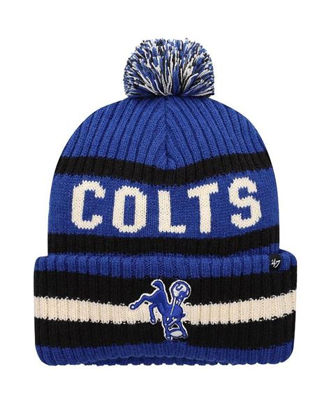 47 Brand Mens Royal Indianapolis Colts Bering Cuffed Knit Hat With Pom Macys