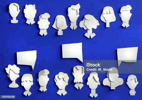 종이 컷 효과 배경 인간의 머리 팀 많은 사람들이 서로 다른 연령과 전문적인 배경 3d 렌더 일러스트레이션 종이에 대한 스톡 사진 및 기타 이미지 Istock