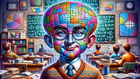 Megabrain Cartoon Character Genius Scientist Mathematician Physicist