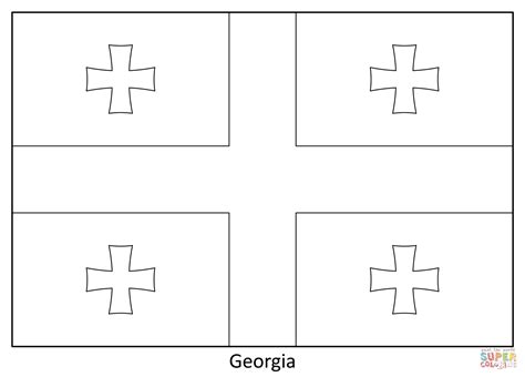 Розмальовка Прапор Грузії Розмальовки для дітей друк онлайн