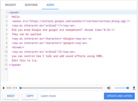 SSML Conversational Actions Google For Developers
