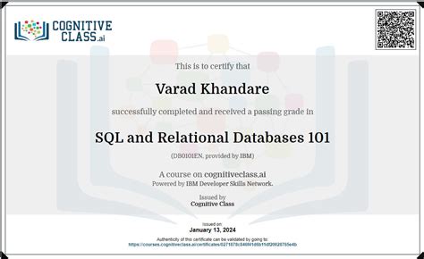 Varad Khandare On Linkedin Sql Rdbms Datamanagement Cognitiveclass
