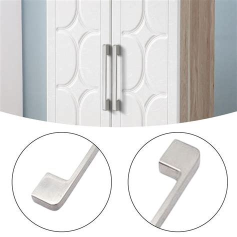 Tirador De Armario Moderno Tirador De Armario Liso Para Decoración Del Hogar Plata 96 Mm