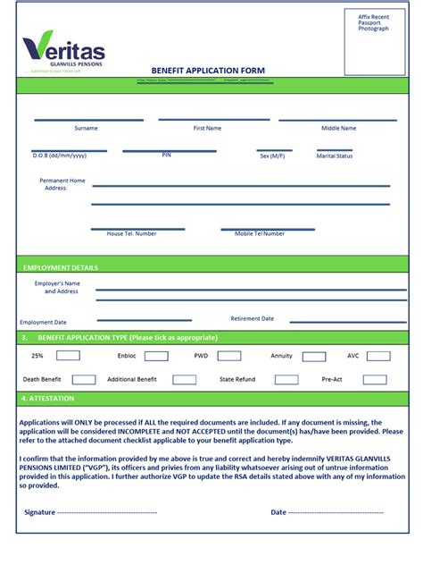 New Benefit Application Form Pdf