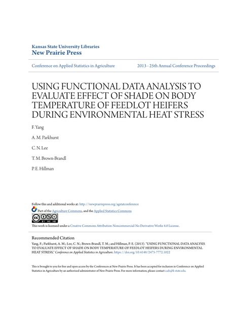 Pdf Using Functional Data Analysis To Evaluate Effect Of Shade On