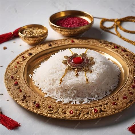 Premium Ai Image Raksha Bandhan Background With An Elegant Rakhi Rice