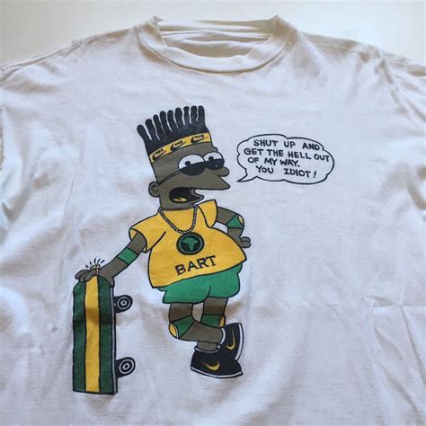 Vintage Vintage 90s Black Bart Simpson Bootleg Graphic T Shirt Large Grailed