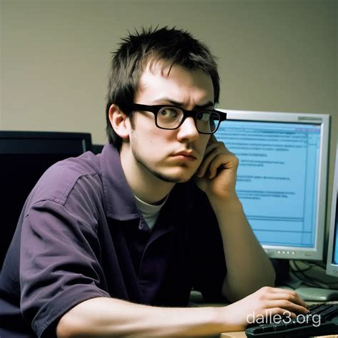 Thoughtful Programmer With Glasses Solving A Coding Challenge Dalle Ai