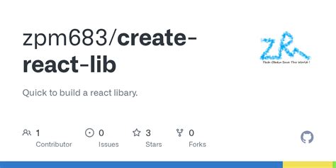 Github Zpm683 Create React Lib Quick To Build A React Libary