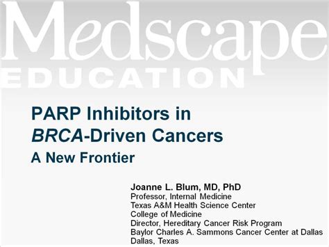 Ppt Parp Inhibitors In Brca Driven Cancers Powerpoint Presentation