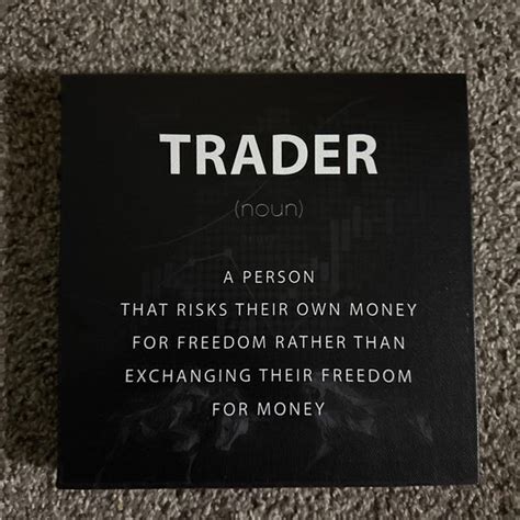 Trader Noun Definition Motivational Wall Art Trader Office Decor Canvas Print T For Trading